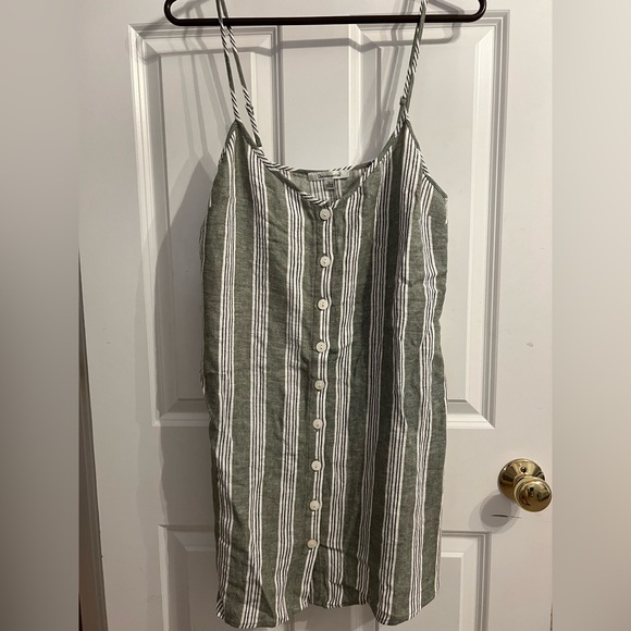 tj maxx | Dresses | Sage Green And White Stripped Dress | Poshmark